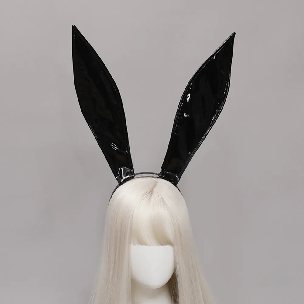 Headbands Sexy Bunny Ears Hairband Leather Rabbit Ears Headband For ...