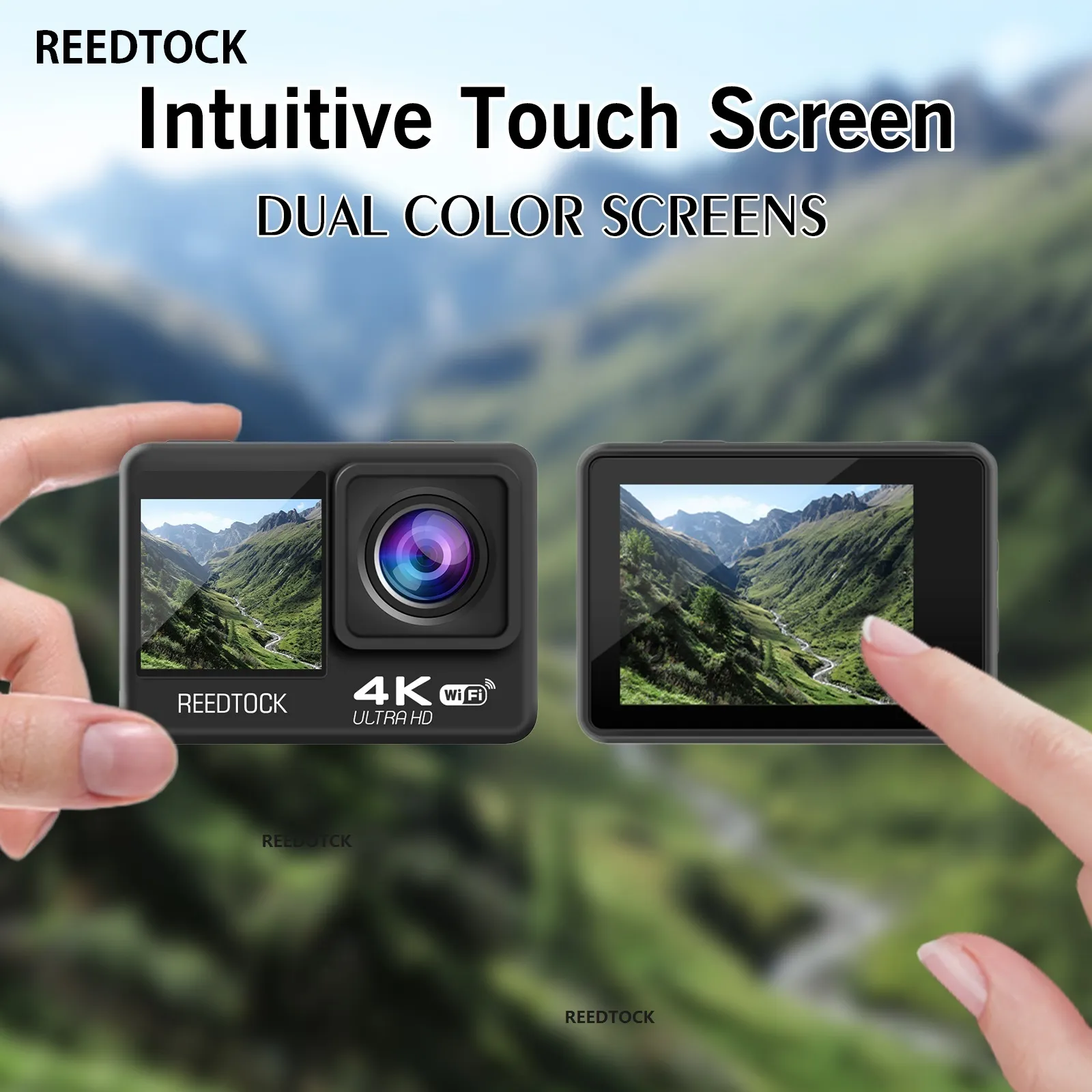 Weatherproof 4K Action Camera: 60FPS, Dual Screens, WiFi, EIS ...