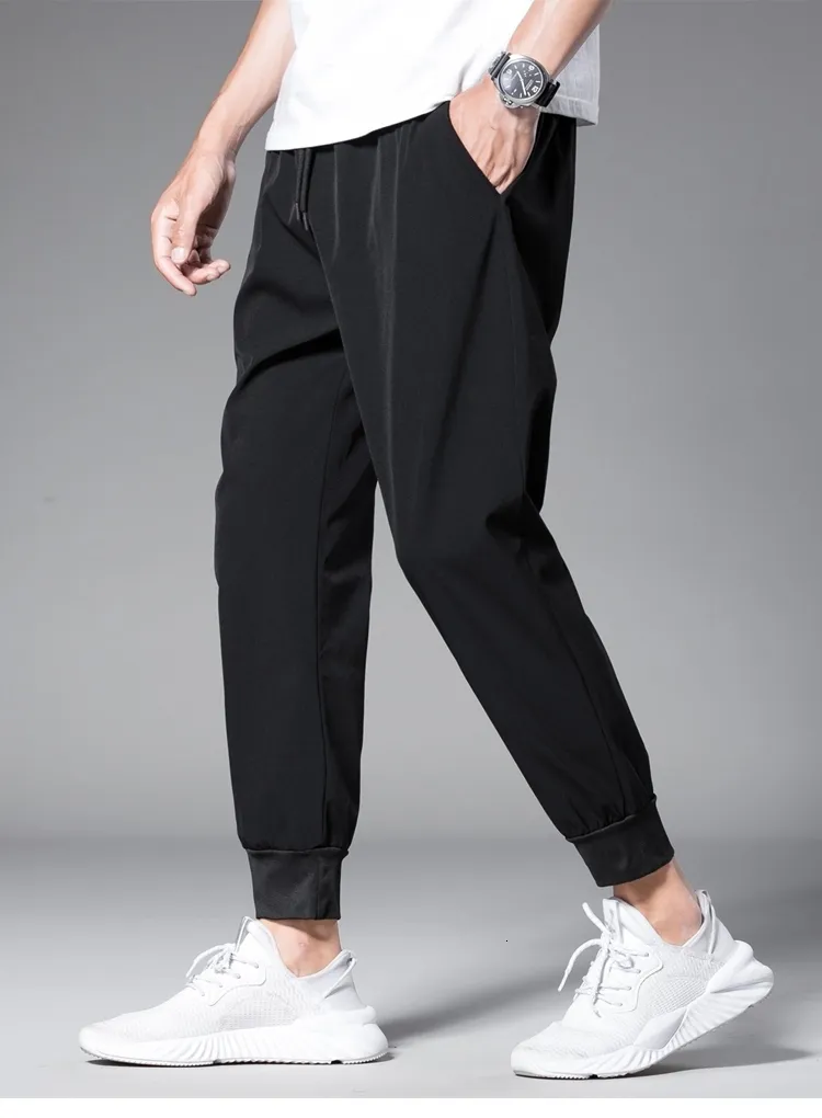 Men's Solid Drawstring Pencil Pants with Polka Dot Pattern, Lightweight ...