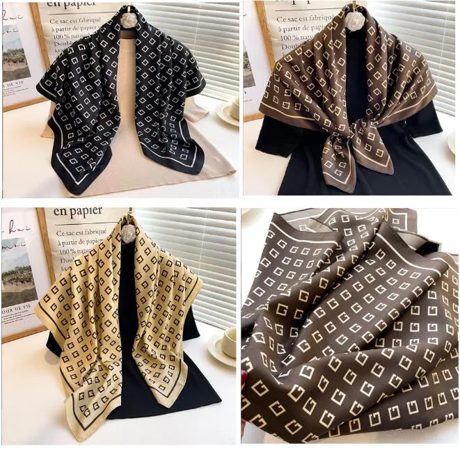 Designer Ladies Square Scarves For Women Fashionable Letter Headband ...