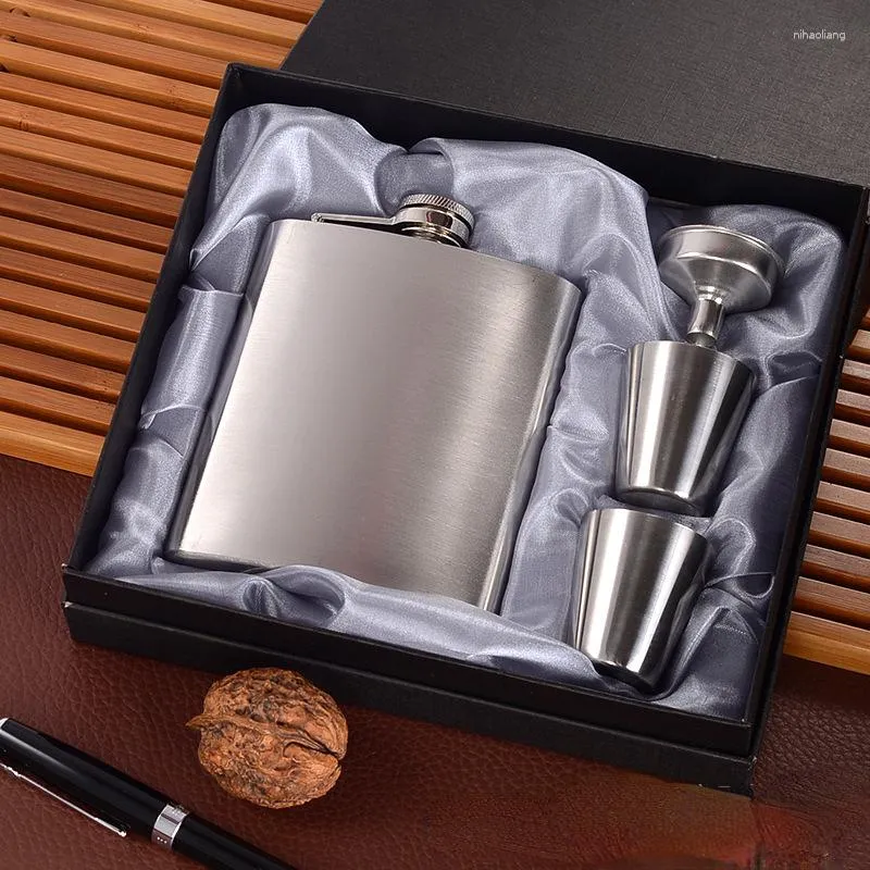 7oz Stainless Steel Hip Flasks Set Wear Resistant, Wear Resistant White ...