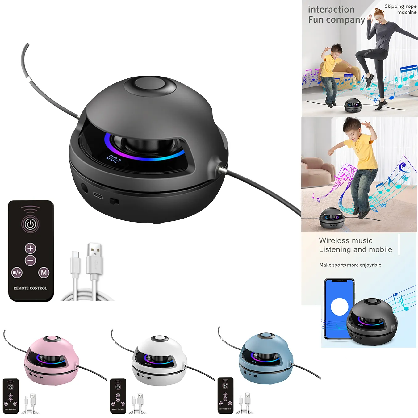 Cordless Jump Rope Electric Skipping Machine With Smart Remote ...