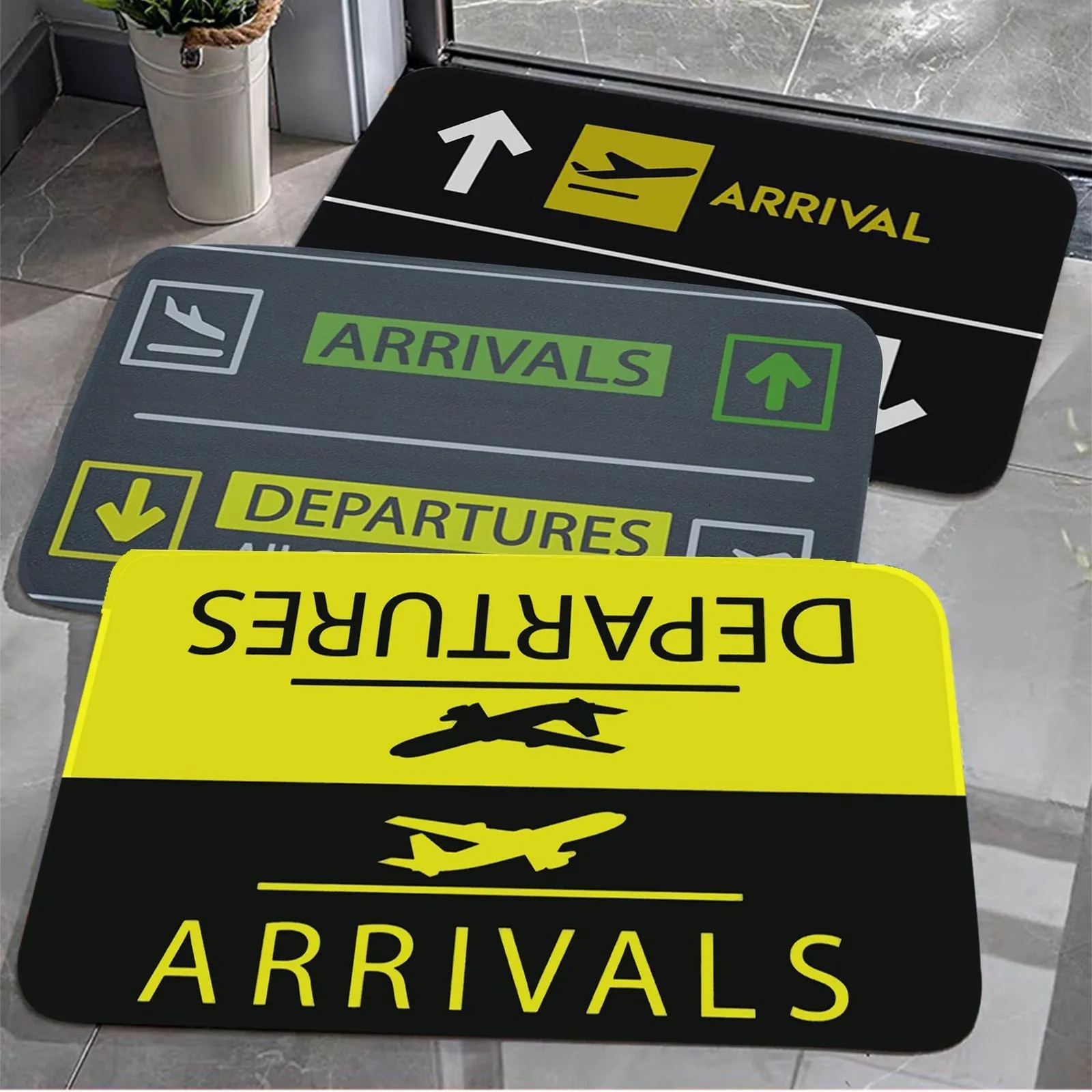 Carpet Aircraft Aviation Departures Arrivals Door Mat for Kids Room ...