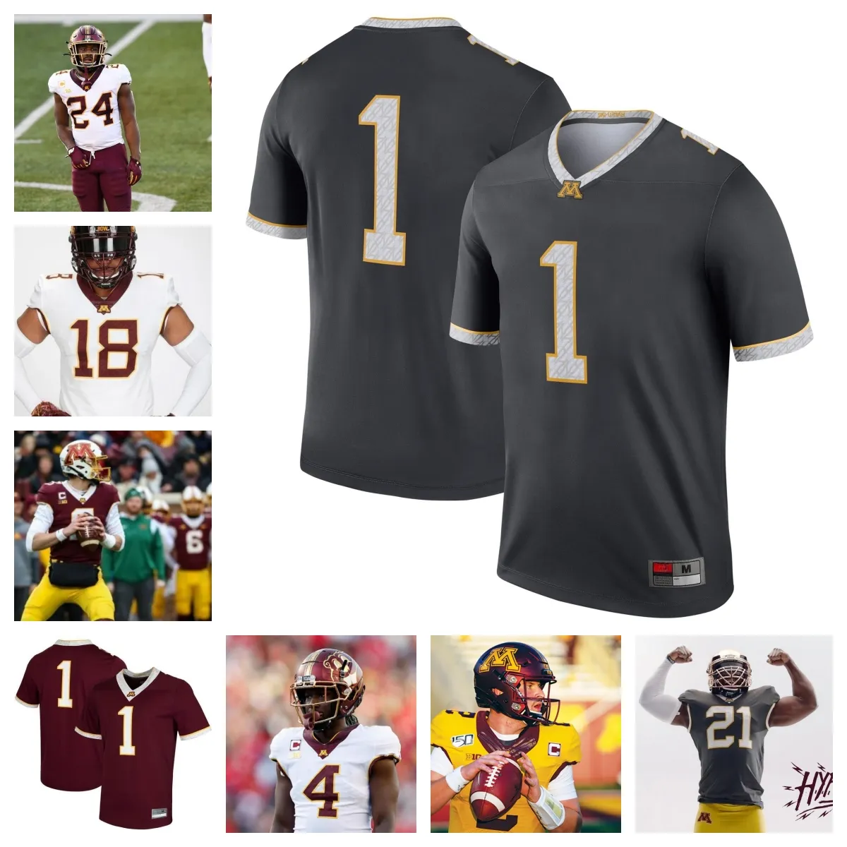 Minnesota Gophers Football Jersey Official 2024 David Kemp, Caleb ...