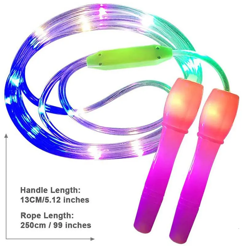 Jump Ropes LED Luminous Skipping Rope Cable for Kids Night Exercise ...