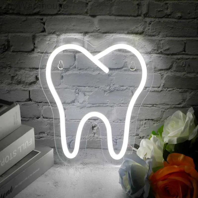 Colorful LED Tooth Neon Sign For Party Table, Shop, Window, And Room ...