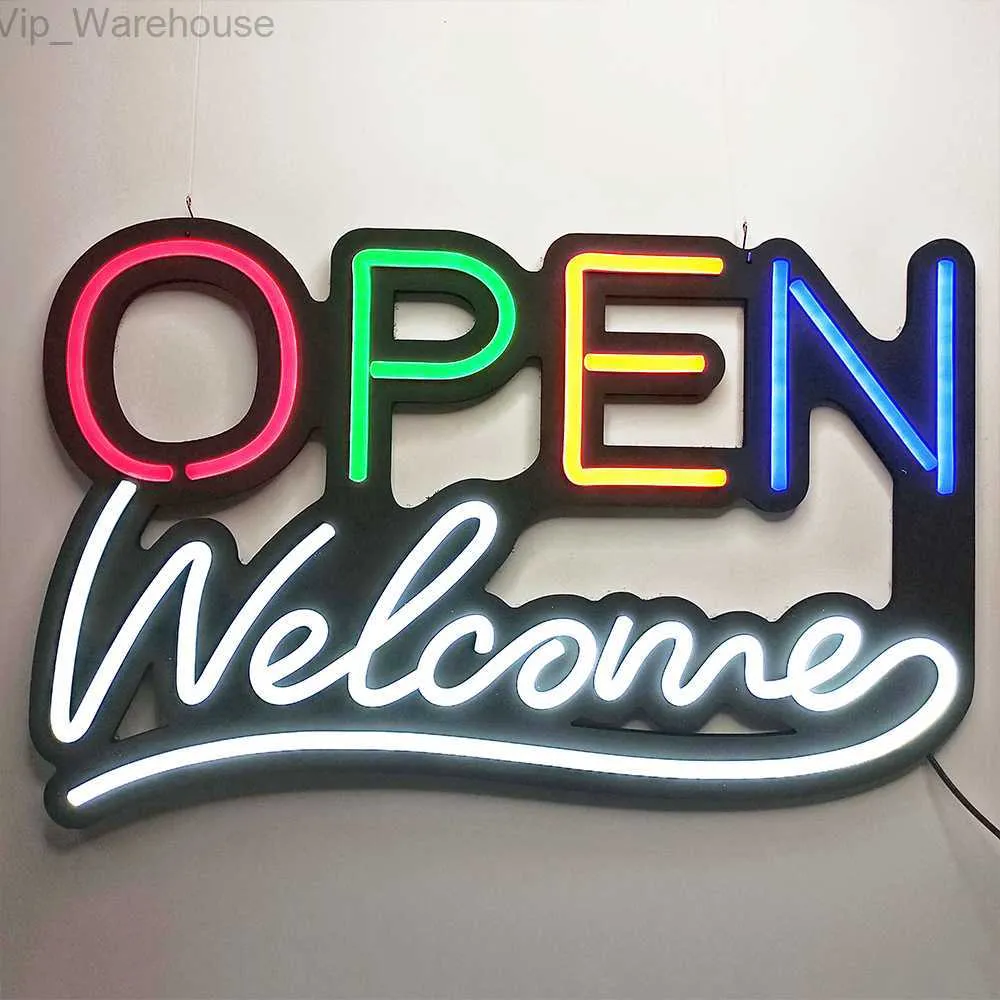 Neon OPEN Light Sign, Dimmable Hanging Neon For Bar Cafe Store Window ...