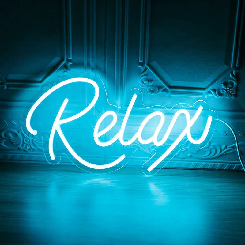 Led Neon Wall Art: Relaxing Word Design, Clear Acrylic 3D Light For ...