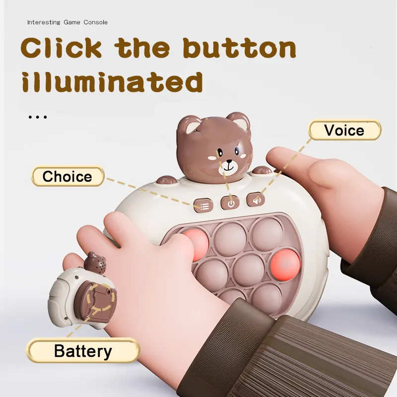 Decompression Toy Electronic Pop Game: Light-Up Push Bubble Fidget Game ...