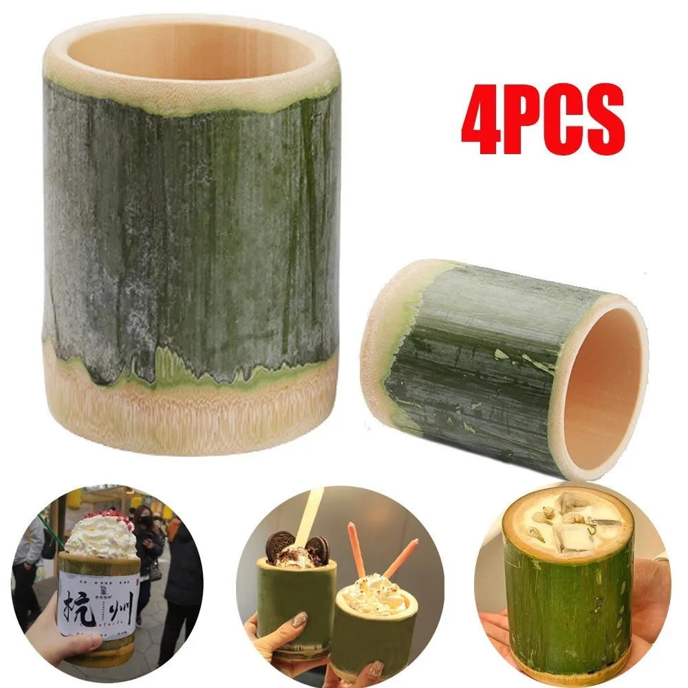 DHgate.com:4-Pack Eco-friendly Reusable Bamboo Fiber Tumbler Cups with ...