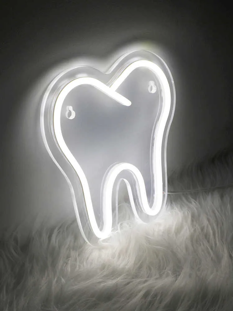 Colorful LED Tooth Neon Sign For Party Table, Shop, Window, And Room ...