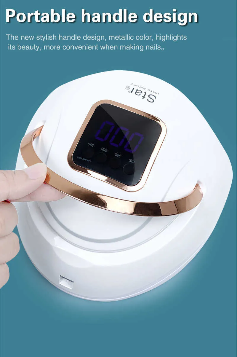 72W UV LED Nail Lamp - Professional Nail Dryer Machine with Timer & LCD ...