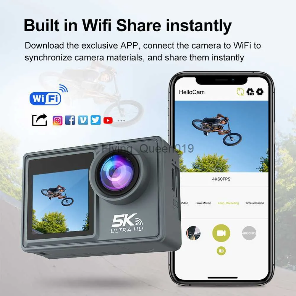 DHgate.com:Ultra HD 5K 30FPS Action Camera | Dual IPS Screen, 170° Wide ...