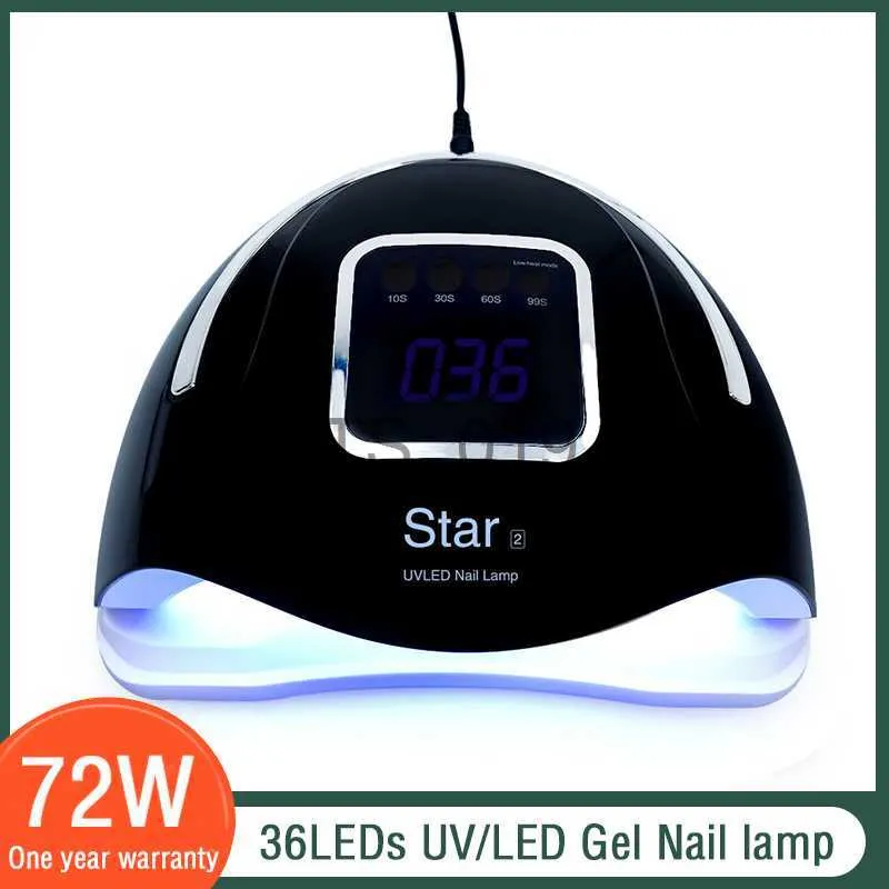 72W UV LED Nail Lamp - Professional Nail Dryer Machine with Timer & LCD ...