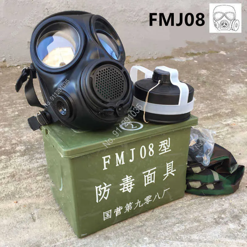 FMJ08 Gas Mask Respirator - Anti-Chemical, Nuclear, CS Gas Protection ...