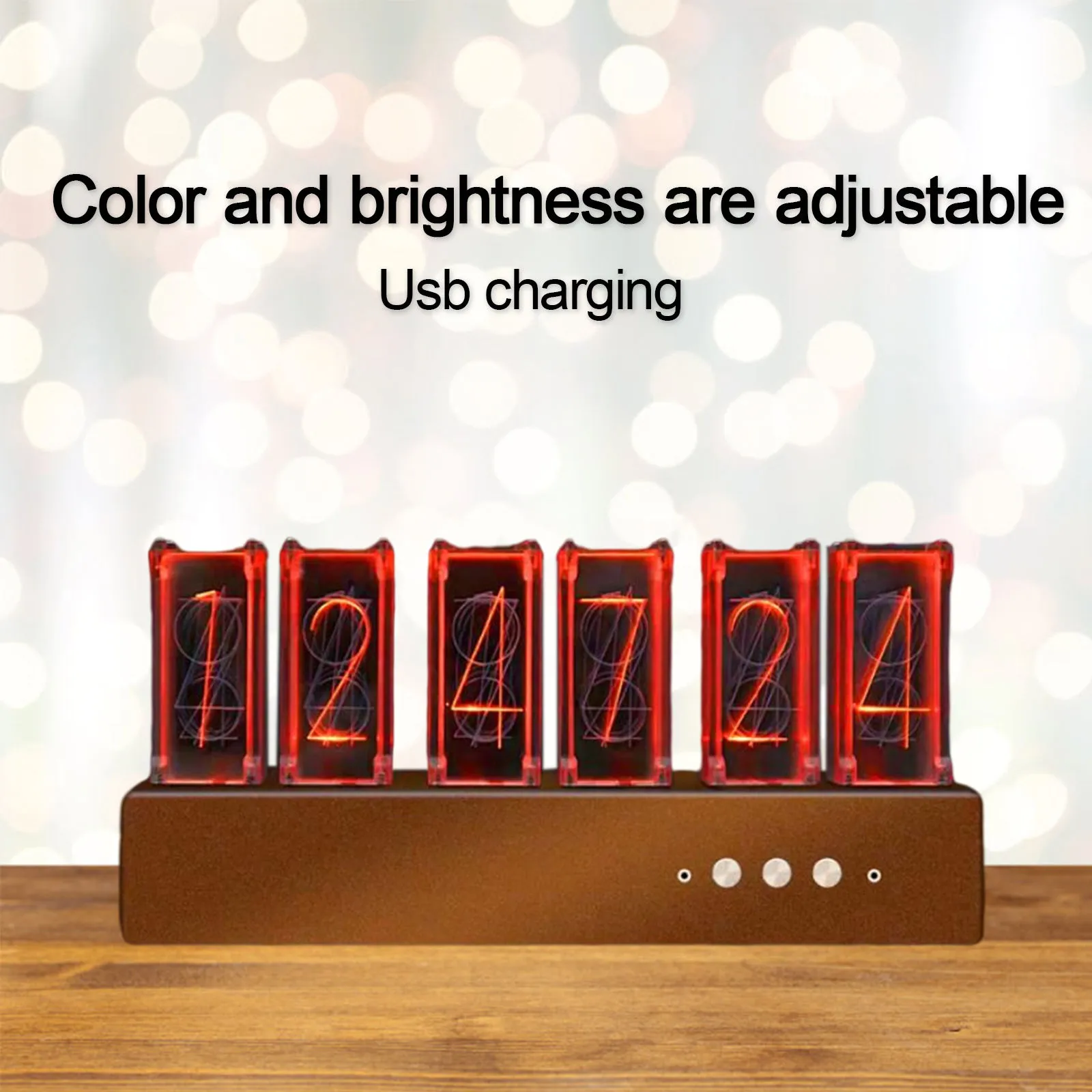 Nixie Tube Clock USB Powered Vintage Electronic RGB Variable Color DIY ...
