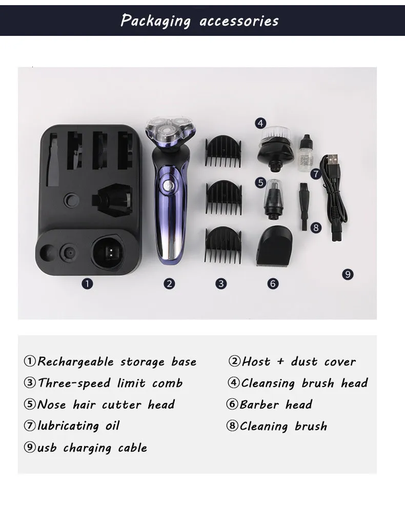 DHgate.com:MOTA Electric Shaver for Men, Wet Dry Dual Use Waterproof ...