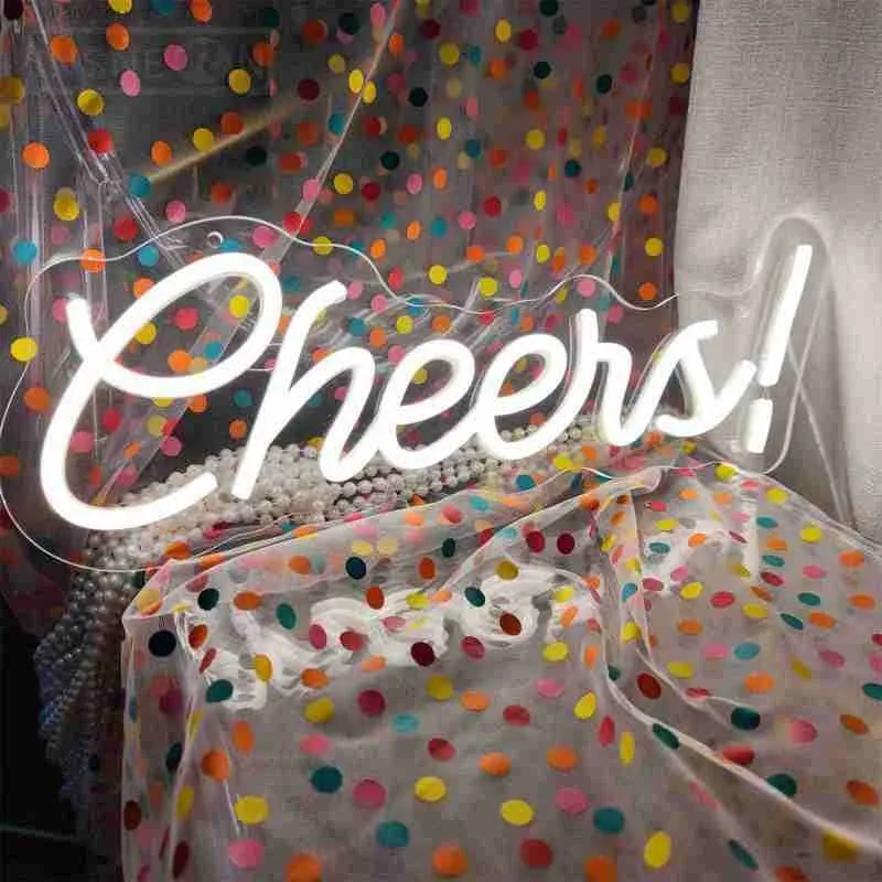 Cheers Neon Sign - LED Letter Light for Bar, Birthday, Wedding, Shop ...
