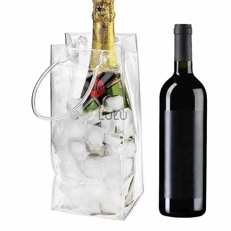 Portable Ice Bag - Clear PVC Wine & Beer Chiller Bucket, Leakproof ...