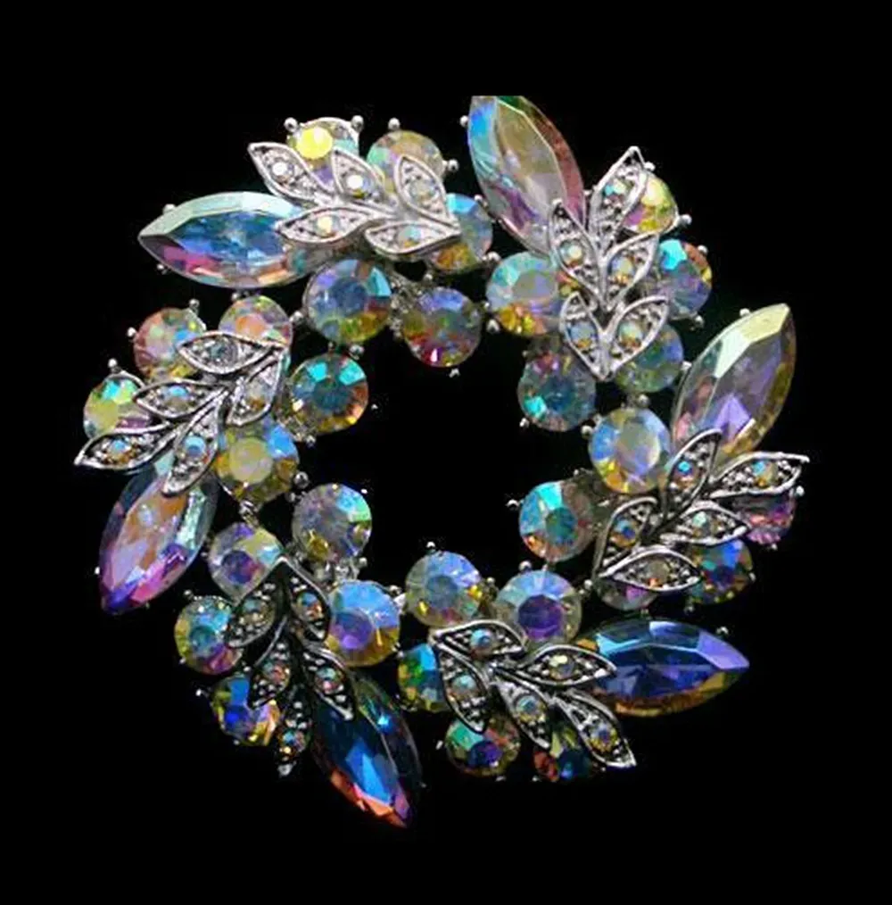 DHgate.com:2 Inch Gold Plated Red Rhinestone Crystal Wreath Luxury ...