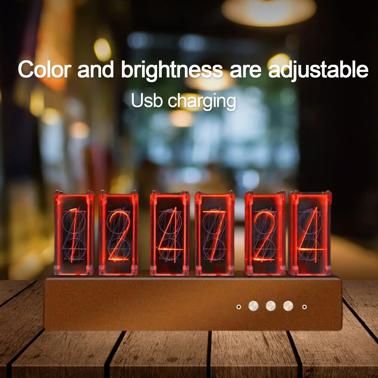 Nixie Tube Clock USB Powered Vintage Electronic RGB Variable Color DIY ...