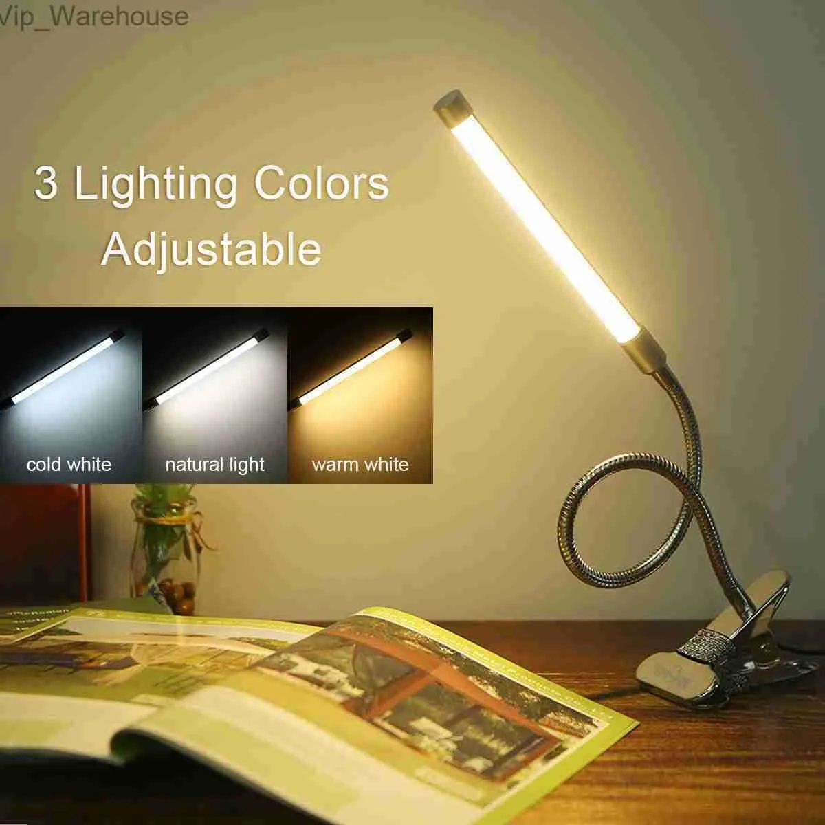 DHgate.com:Max 10W LED Clip Desk Lamp, 3 Dimming Modes & 10 Brightness ...