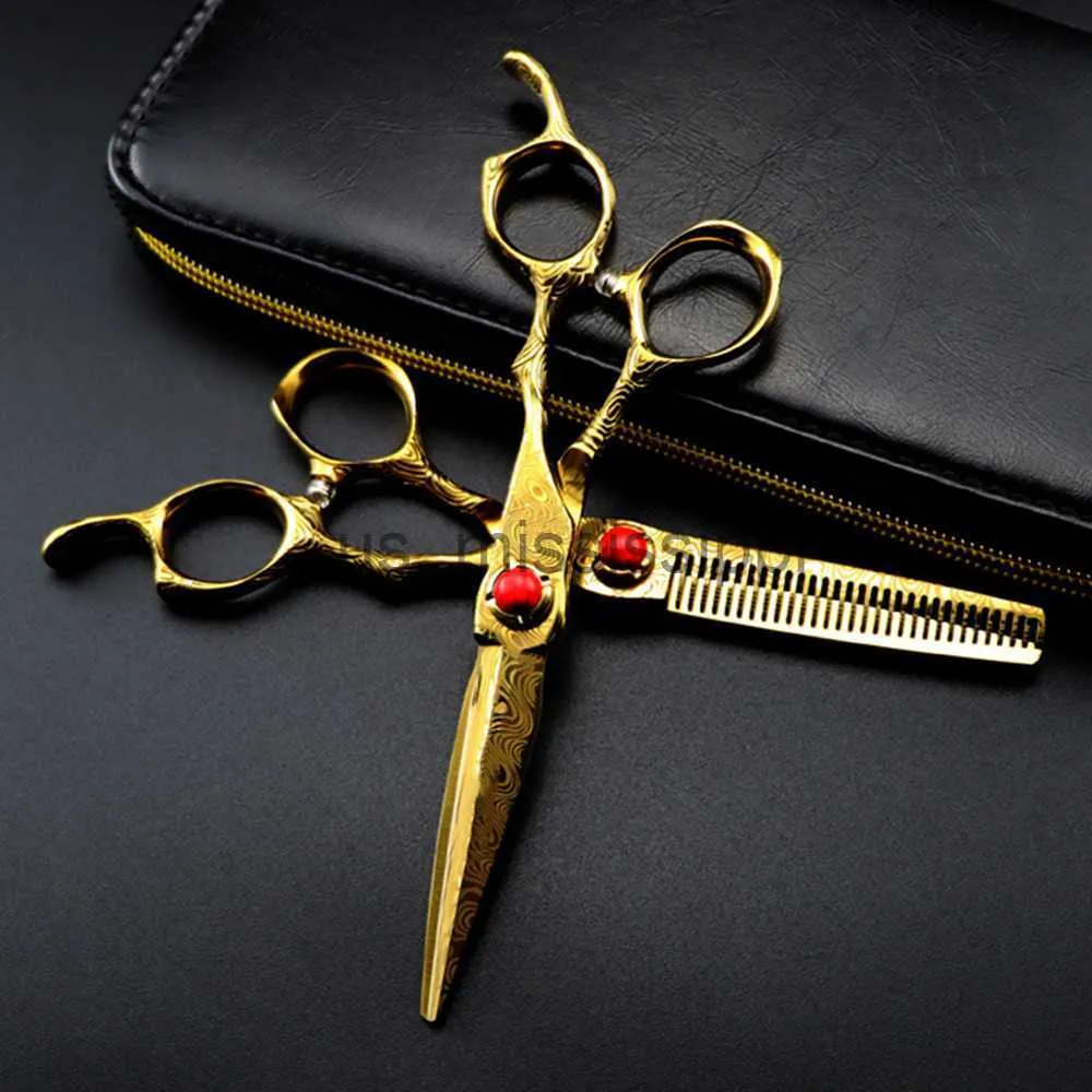 DHgate.com:6 Inch Gold Damascus Hair Scissors Professional Hair Cutting ...
