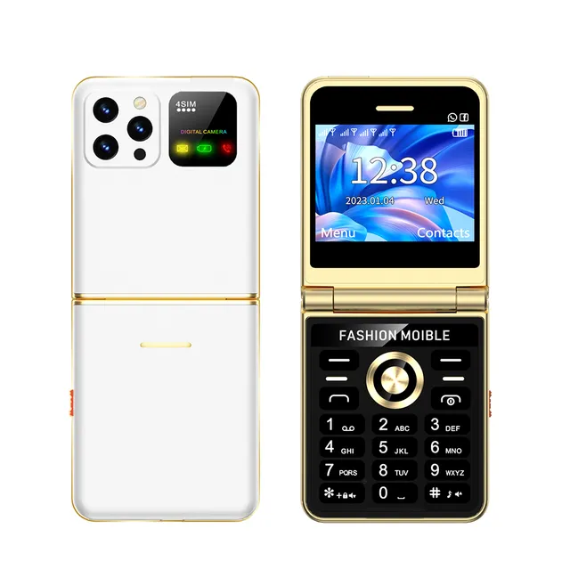 Classic Flip Small Phone With 2.4 Inch Screen, 2G GSM 4 SIM Card, Speed ...