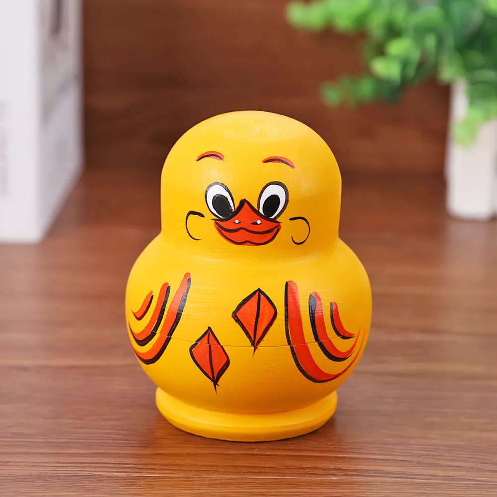 Dolls 10 Layer Yellow Duck Matryoshka Nesting Dolls Handmade Wooden ...