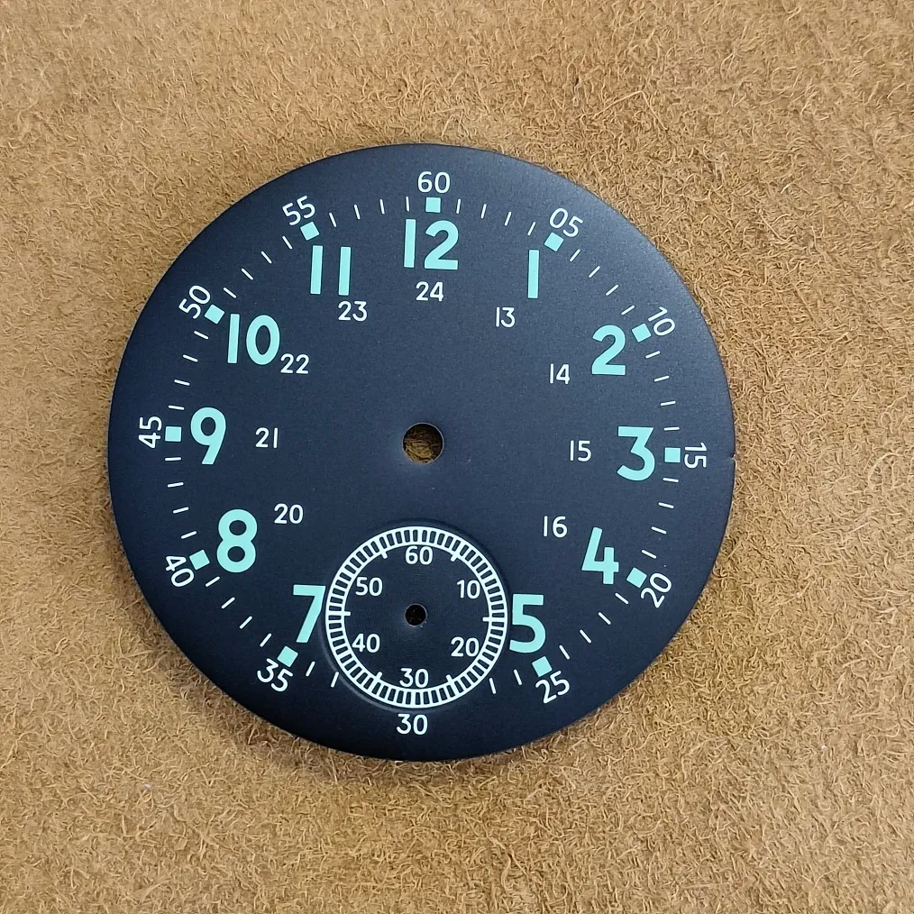37mm Black And Green Watch Dial With Large And Small Number Thickness ...