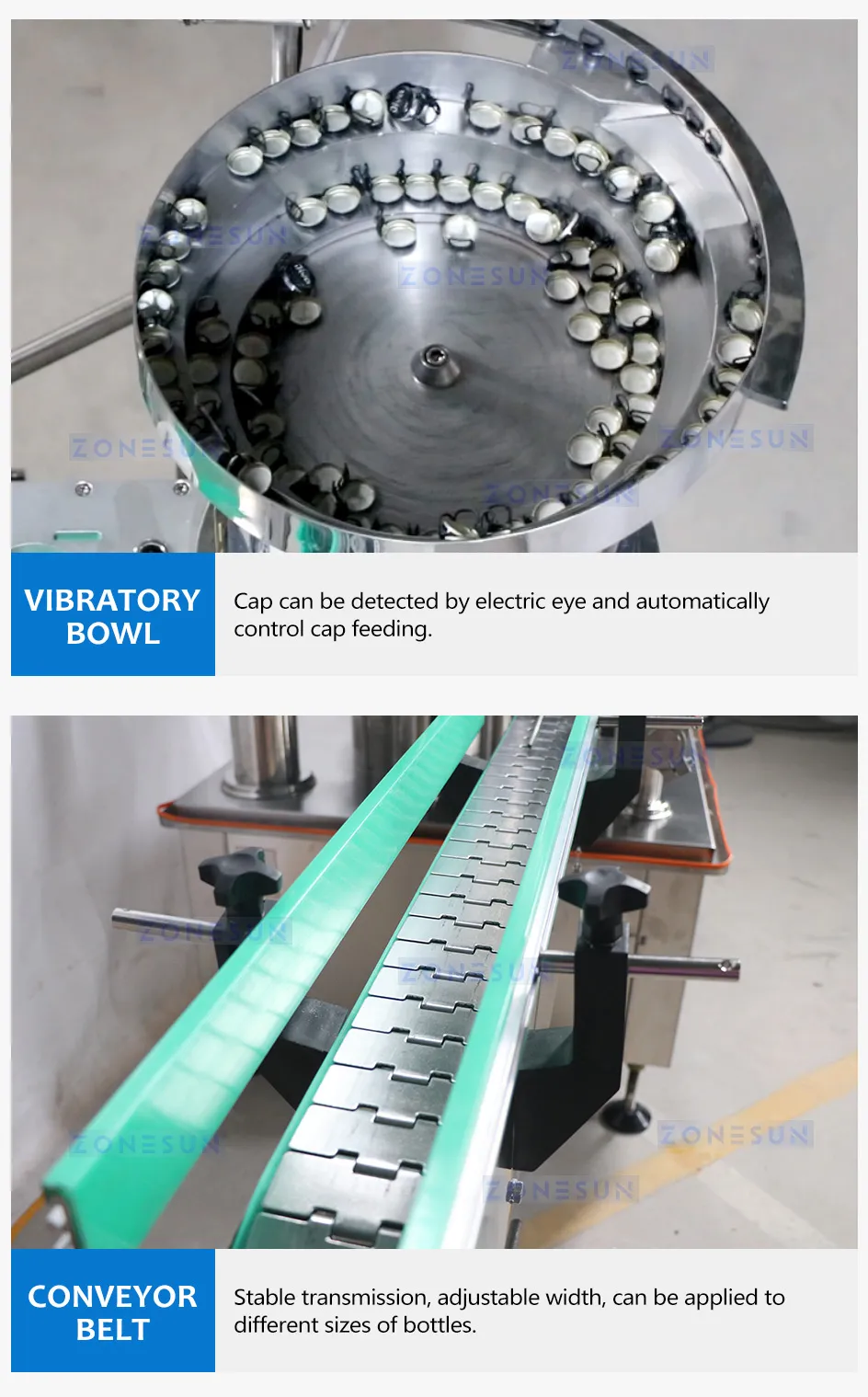 ZONESUN Automatic Capping Machine Ring Pull & Crown Cap Sealing For ...