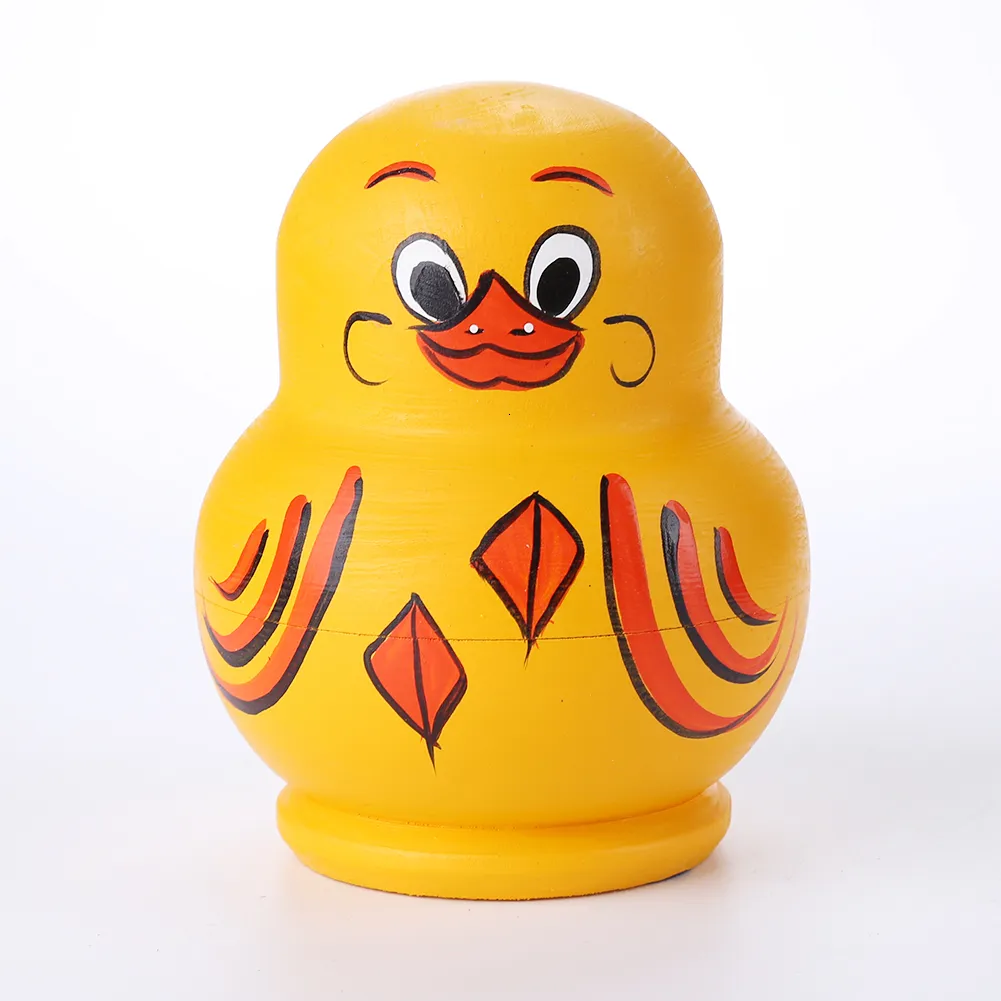 Dolls 10 Layer Yellow Duck Matryoshka Nesting Dolls Handmade Wooden ...