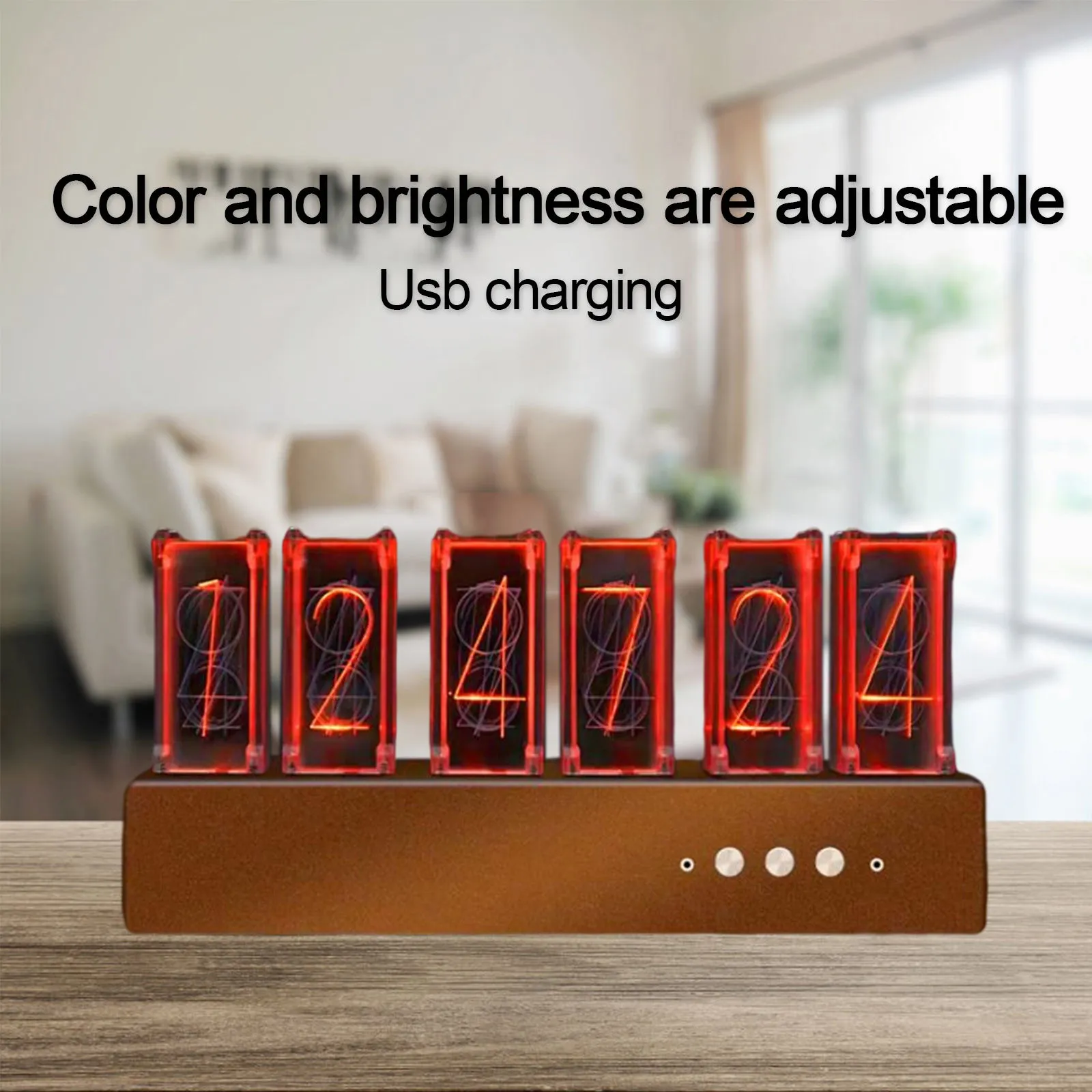 Nixie Tube Clock USB Powered Vintage Electronic RGB Variable Color DIY ...