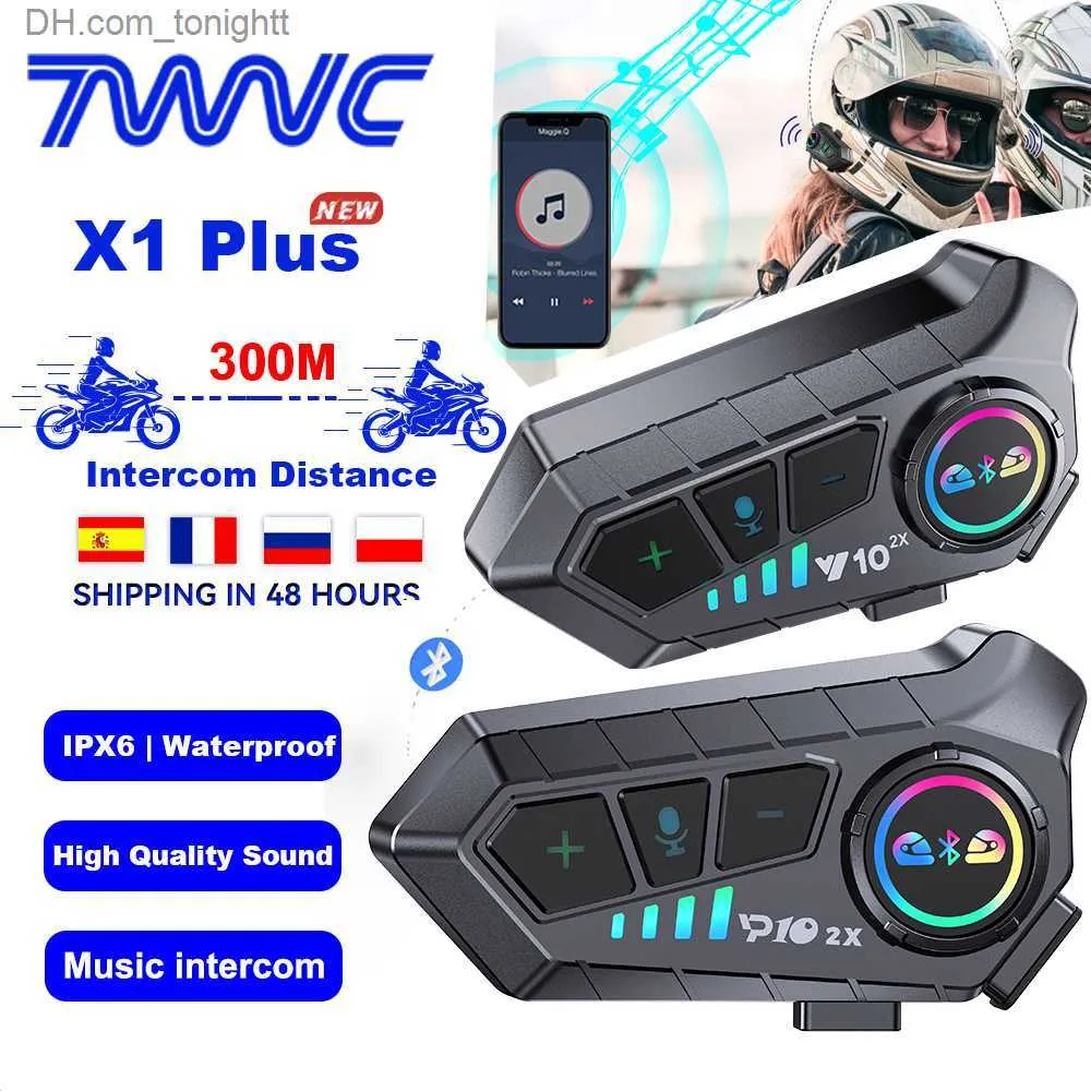 Motorcycle Helmet Bluetooth Headset Intercom: Y10 2 Rider Waterproof ...