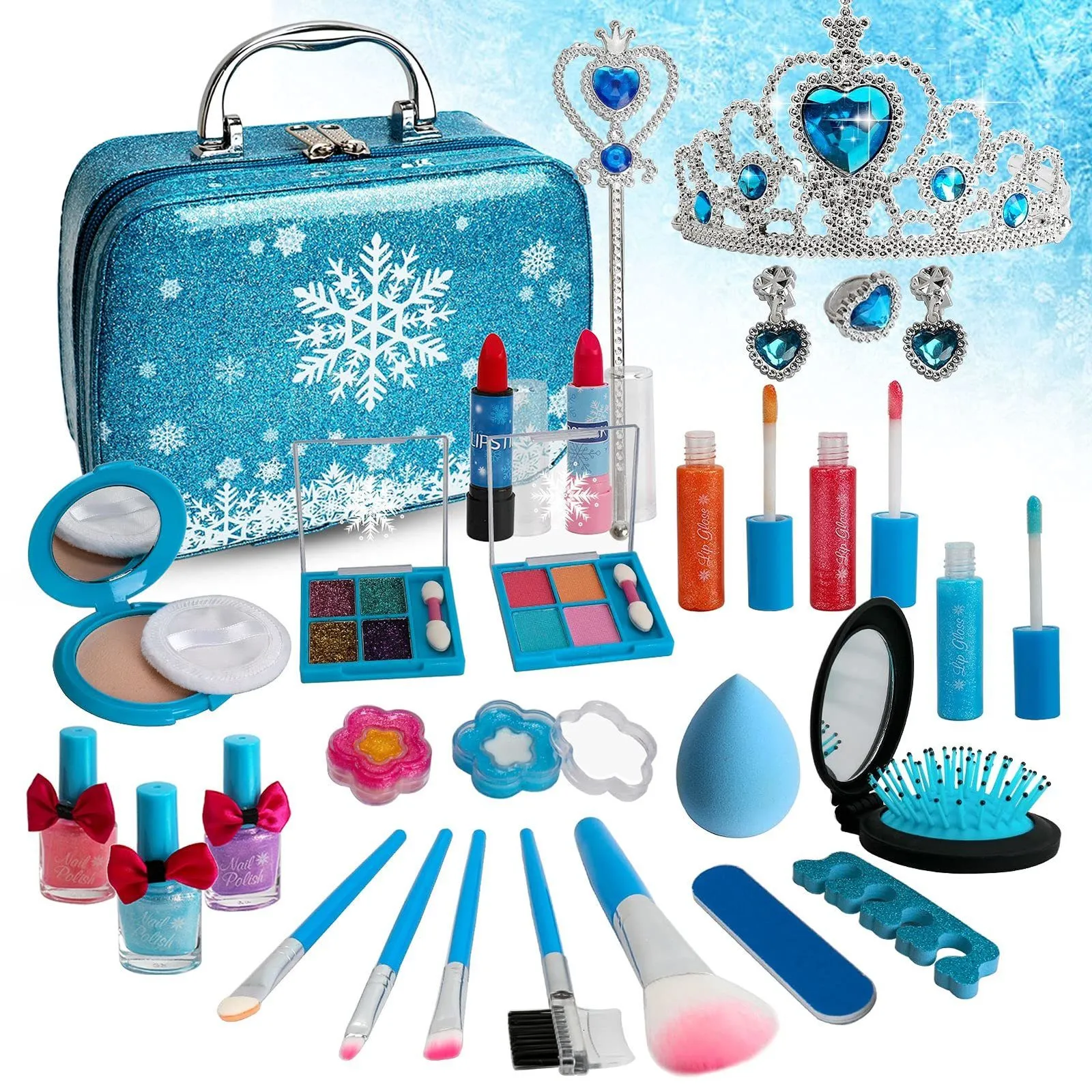 Real Washable Fashion Makeup Box Kids Makeup Kit For Girls Perfect ...