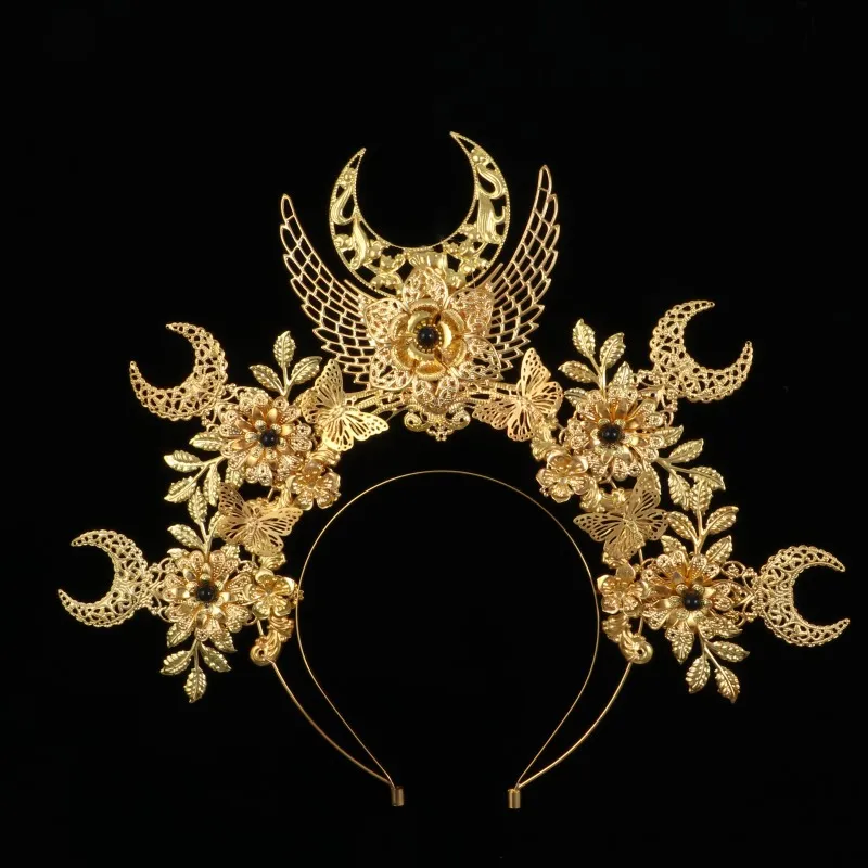 Crown Headband Celestial Halo Crown Sun Moon Stars Angel Wings ...