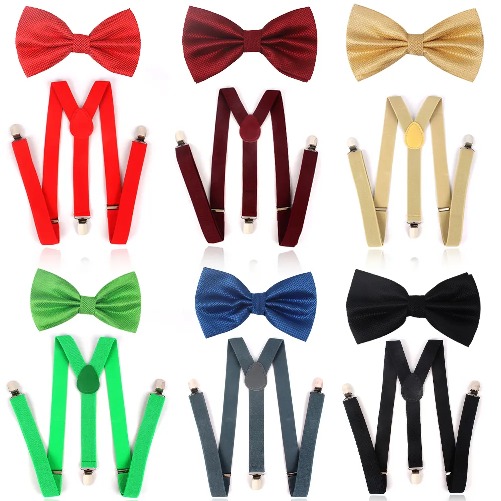 DHgate.com:Bolo Ties Solid Men Bow Tie and Suspender Sets Classic ...