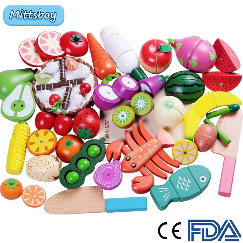 DHgate.com:3D Wooden DIY Play Food Set - Montessori Vegetable Fruit ...