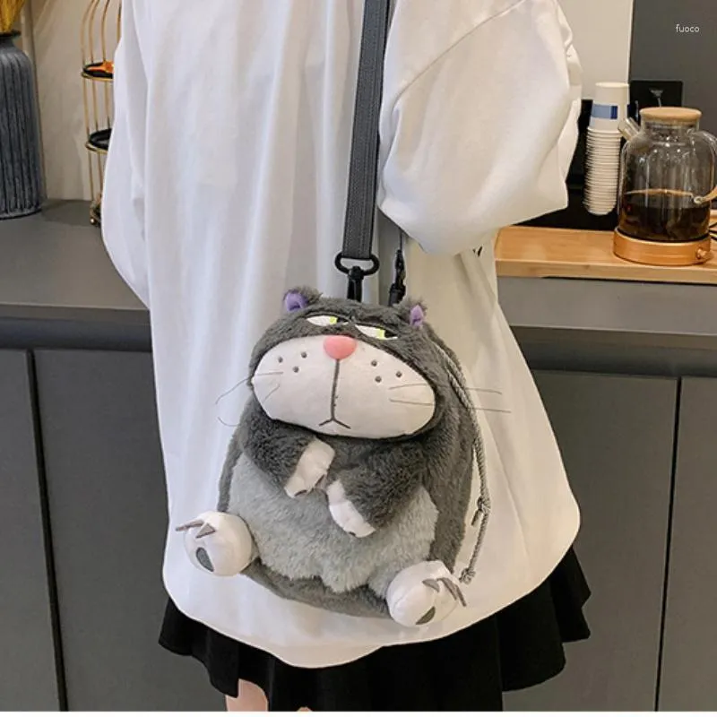 Cute Kawaii Stuffed Animal Backpack For Girls Furry Shoulder Crossbody ...