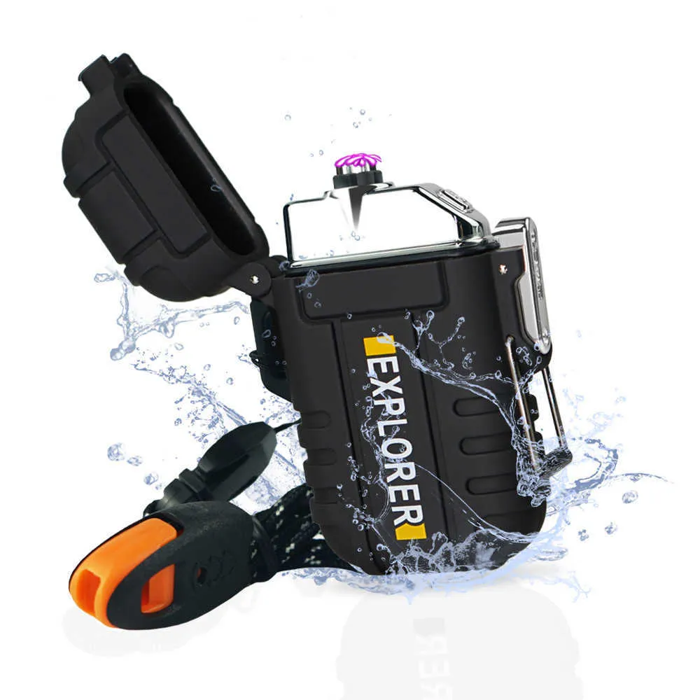 Waterproof Plasma Lighter with Dual Arc & USB Rechargeable Battery for ...