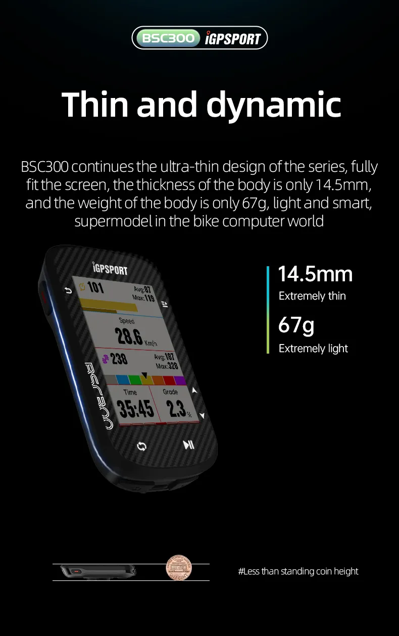 iGPSPORT BSC300 Bike GPS Computer Wireless Speedmeter Color Screen Map ...