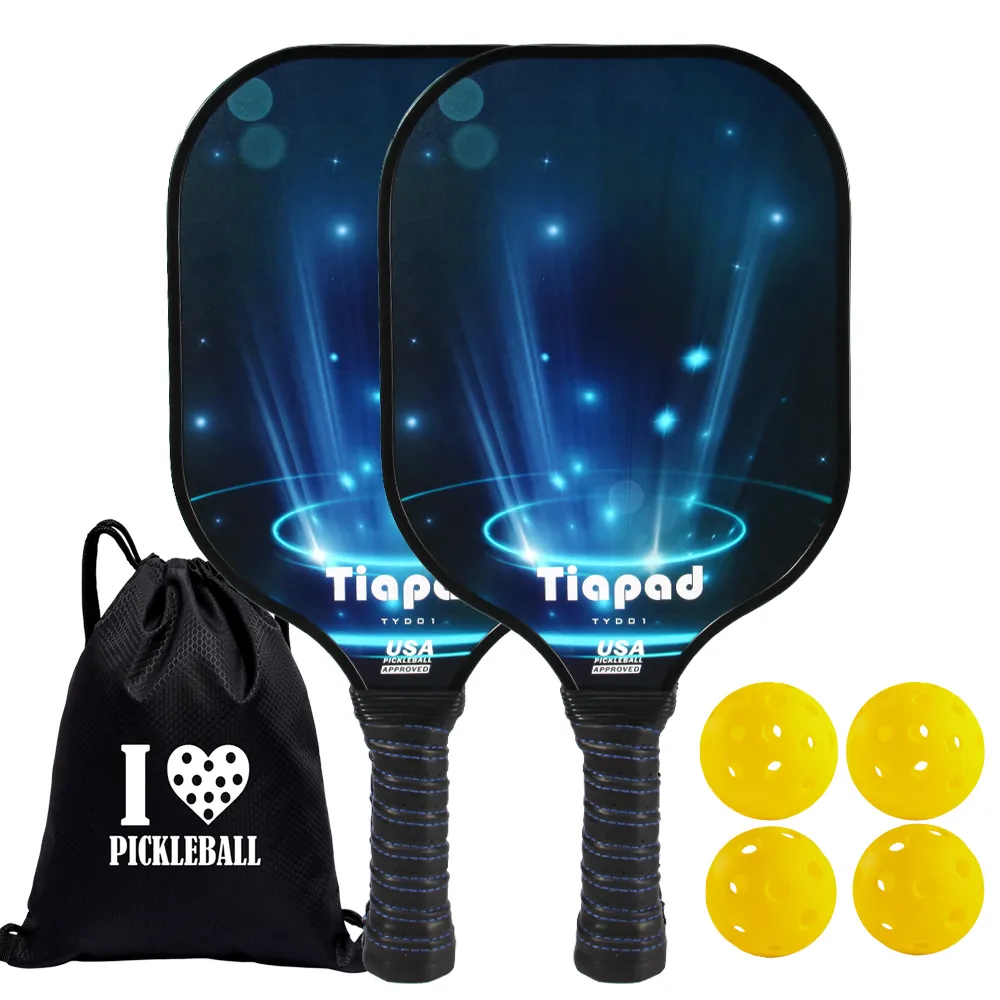 USAPA Approved Pickleball Rackets Set - Carbon Fiber Paddles for ...