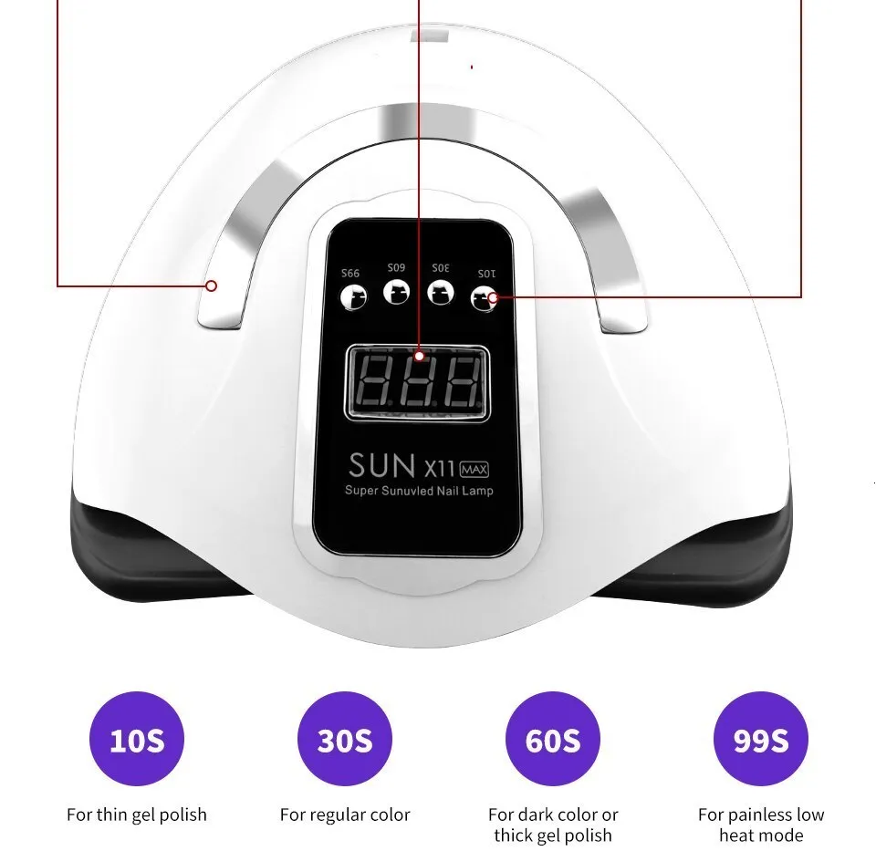 Nail Dryer Sun X11 Max Professional Drying Lamp for Manicure, 280W 66 ...