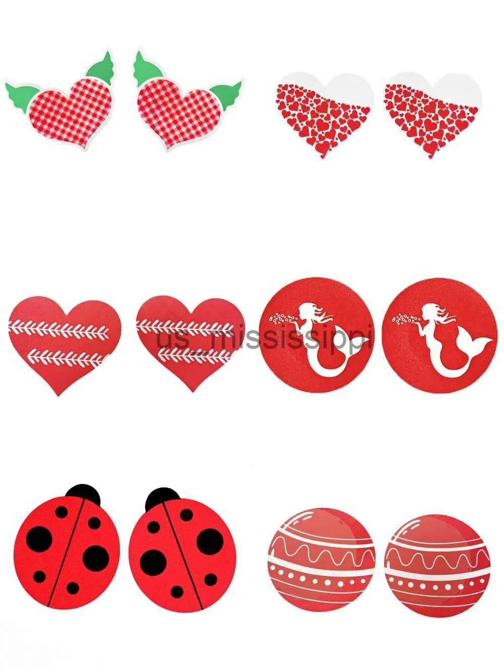DHgate.com:10 Pairs of Disposable Red Heart and Round Satin Nipple ...