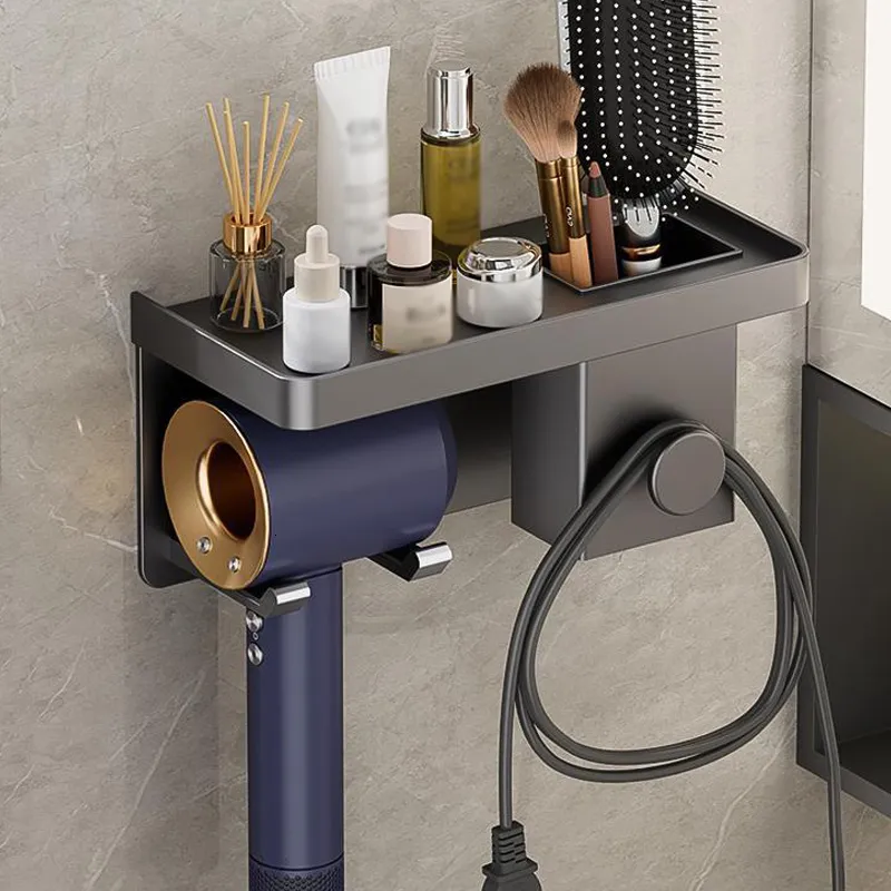 No Drill Bathroom Hair Dryer Holder Organizer: Cradle Stand for ...