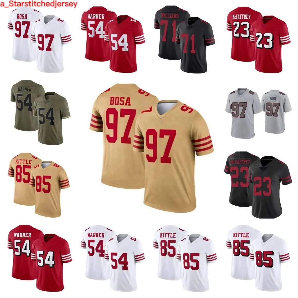 14 Sam Darnold 44 Kyle Juszczyk 71 Trent Williams Football Jersye 94 ...