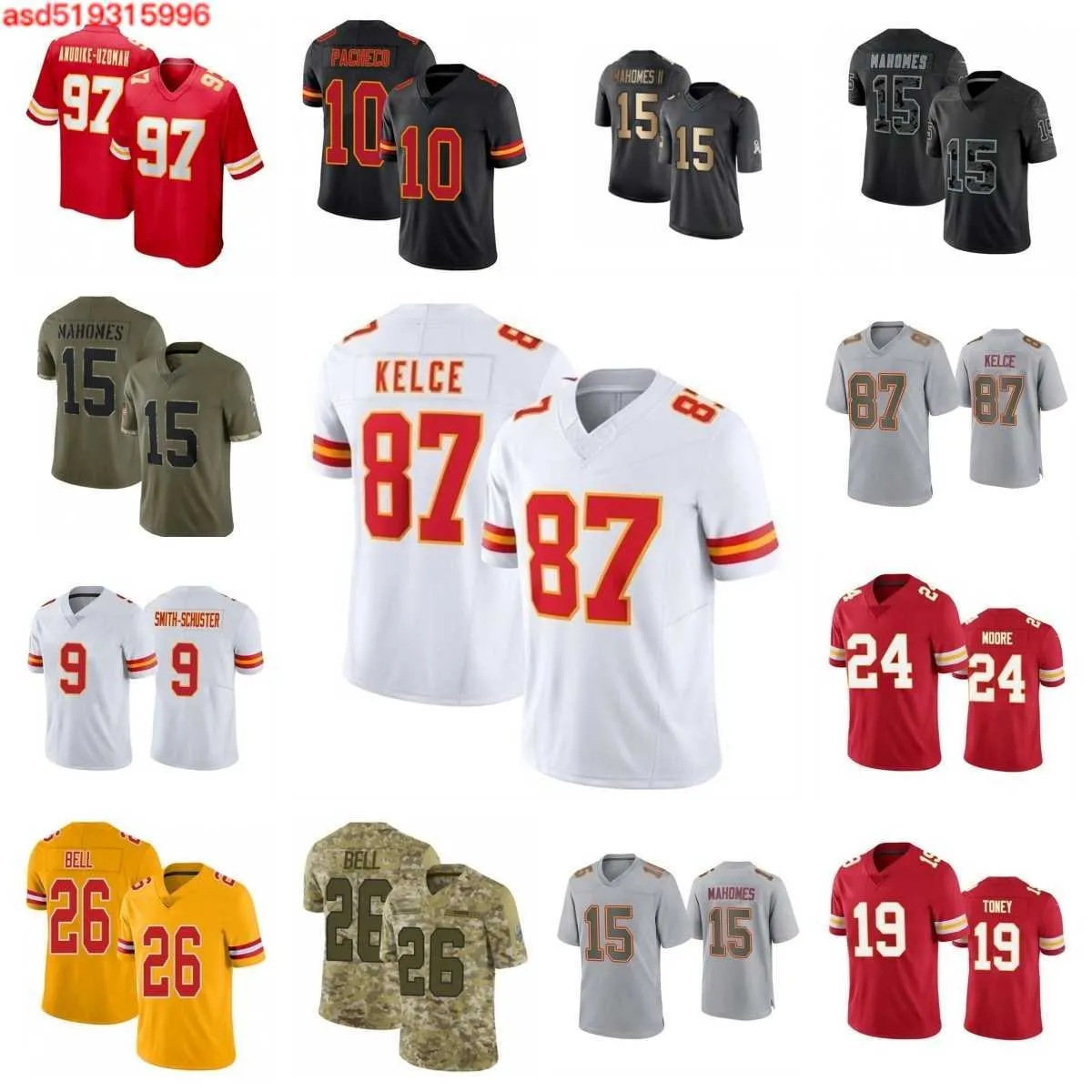 NFL 2024 Jersey For Men Mahomes, Kelce, Pacheco, Bolton, Jones ...