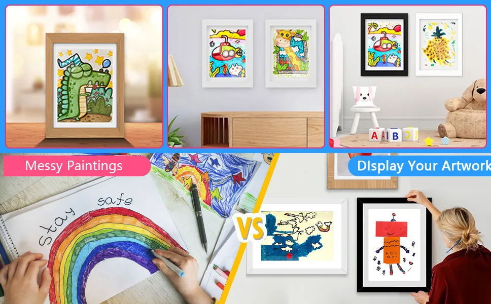 Kids Magnetic Picture Frames Changeable Art Display, Multicolor From ...
