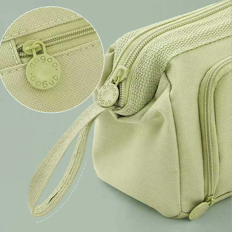 Angoo Cute Pencil Case - Macaron Colors, Side Window Canvas, Large ...