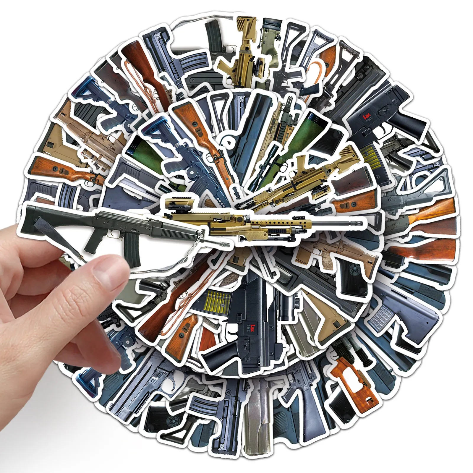Cartoon Gun Stickers - Waterproof Vinyl Decals for Skateboard, Laptop ...